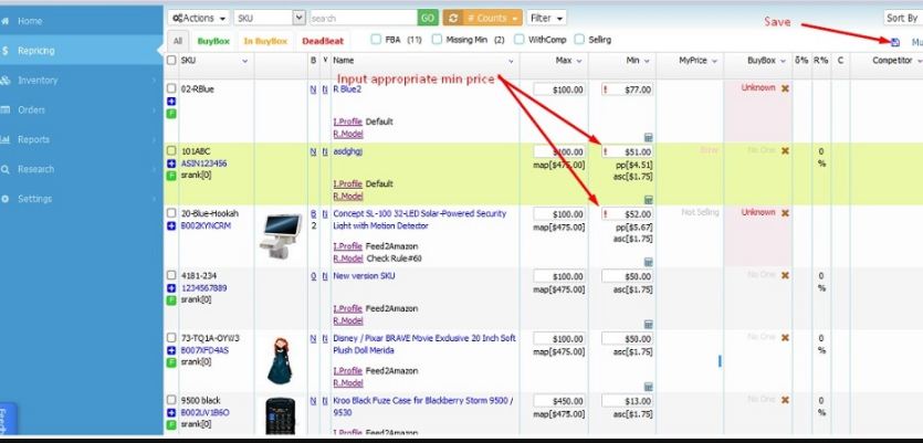 How to quick edit Min/Max prices, Actual shipping Cost and MAP in ...